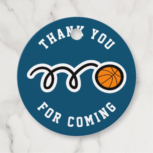 Custom basketball sports Birthday thank you gift Favor Tags | Zazzle