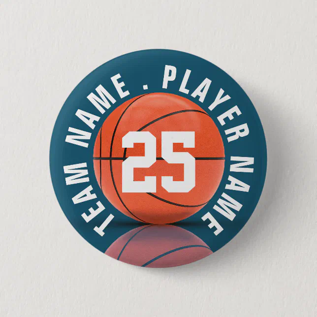 Custom Basketball Team Button | Zazzle