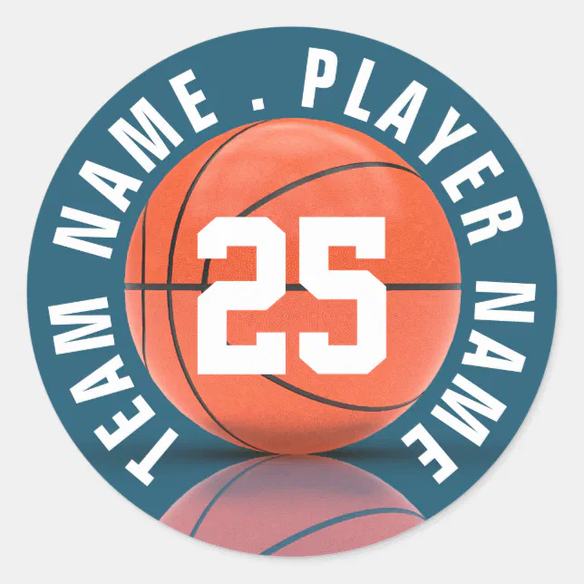 Custom Basketball Team Classic Round Sticker | Zazzle