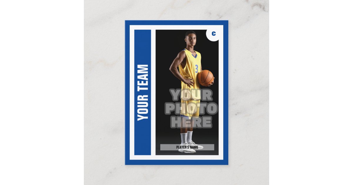 Custom Basketball Trading Card - Blue | Zazzle