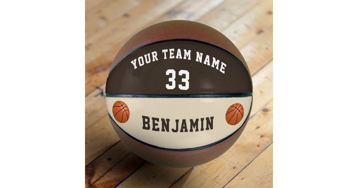 Custom Basketball with Name Number Kids | Zazzle