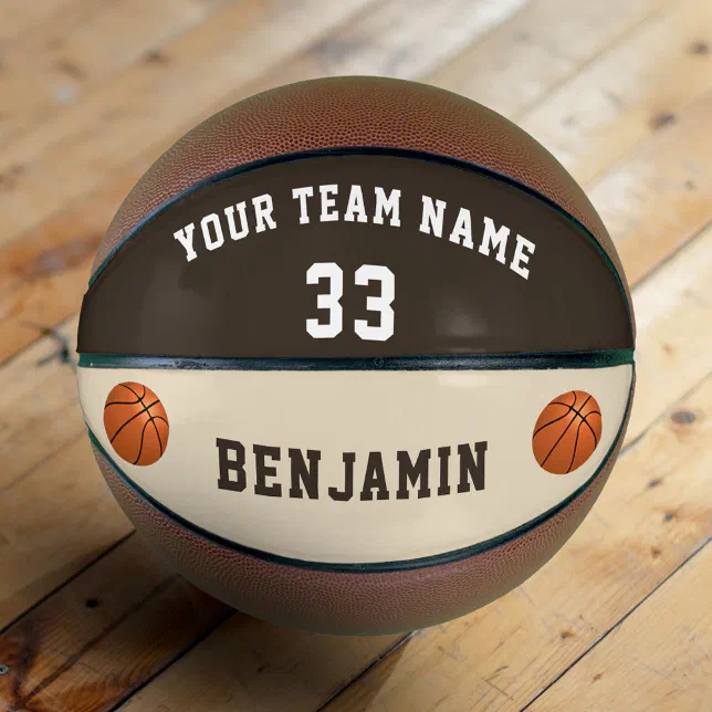 Custom Basketball with Name Number Kids | Zazzle