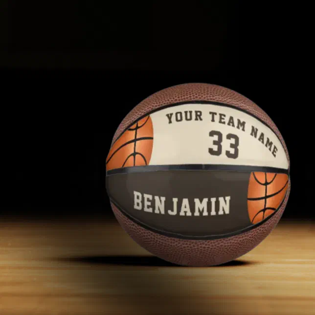 Custom Basketball with Name, Team and Number | Zazzle
