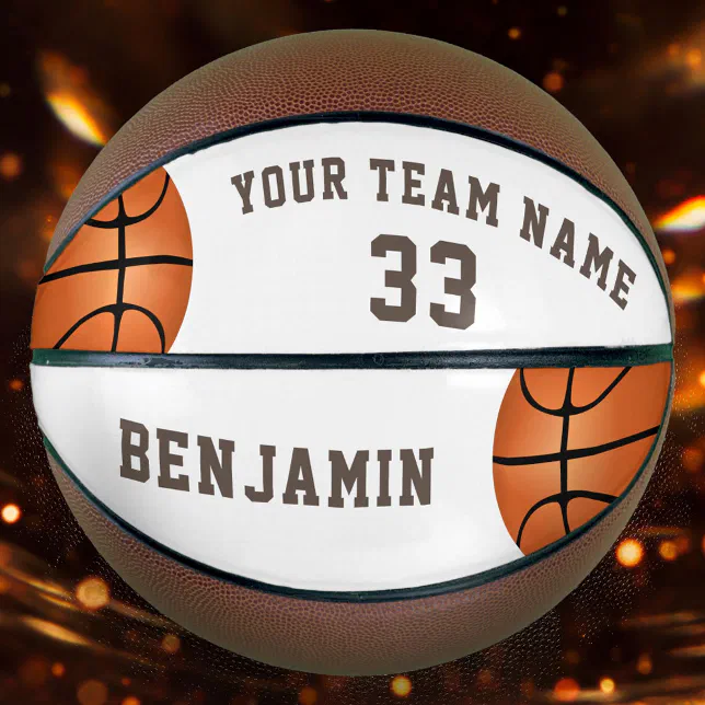 Custom Basketball with Name Team Number | Zazzle