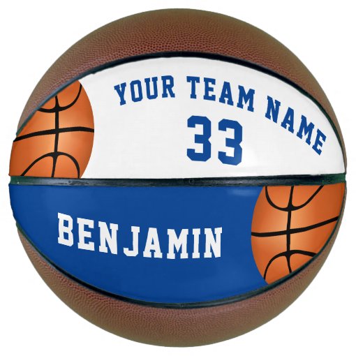 Custom Basketball with Player Name Team Number | Zazzle