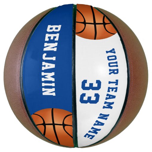 Custom Basketball with Player Name Team Number | Zazzle