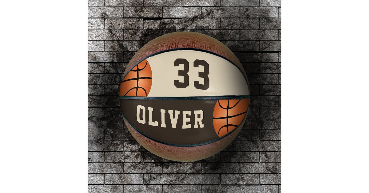Custom Basketball with Player's Name and Number | Zazzle