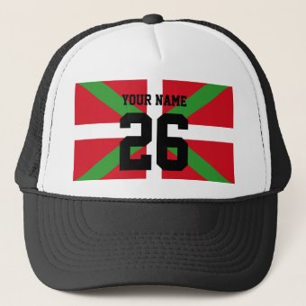Custom, Basque Country national flag, ikurriña: Trucker Hat | Zazzle