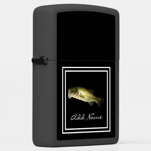 Custom Bass Fish Black Stylish Zippo Lighter | Zazzle