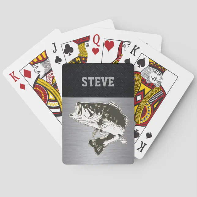Custom Bass Fishing Rugged Name Playing Cards | Zazzle