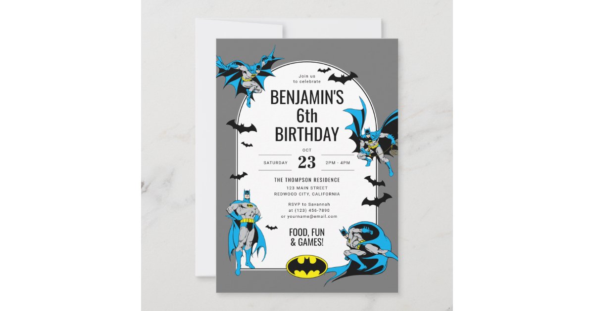 Custom Batman Boy's Birthday Invitation | Zazzle