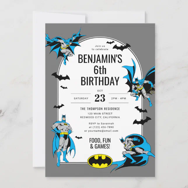 Custom Batman Boy's Birthday Invitation | Zazzle