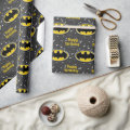 Custom Batman Logo Happy Birthday Wrapping Paper | Zazzle