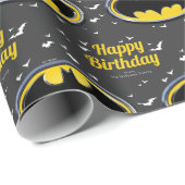 Custom Batman Logo Happy Birthday Wrapping Paper | Zazzle