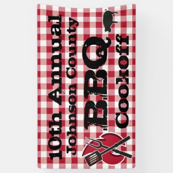 Custom BBQ Cook Off Backyard Picnic Banner | Zazzle