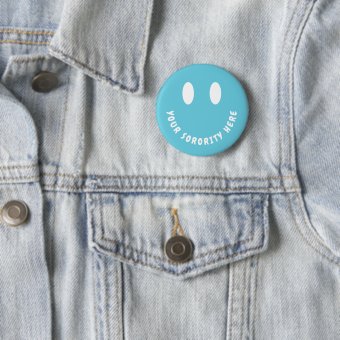 Custom Be Happy Sorority Trendy Retro Button | Zazzle