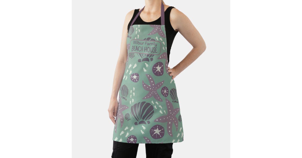 Custom Beach House Coastal Apron | Zazzle
