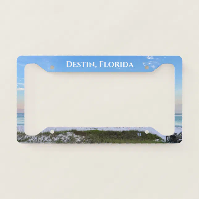 Custom Beach Town Beautiful Ocean Photo License Plate Frame | Zazzle