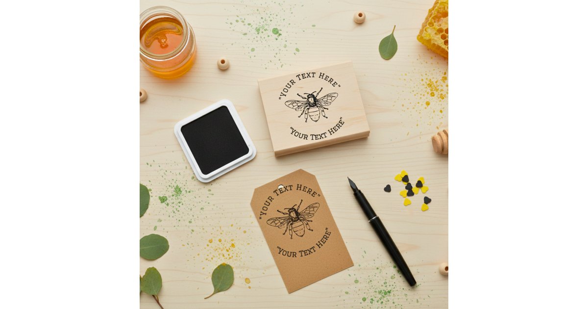 Custom Beekeeper Honey Bee Rubber Stamp | Zazzle