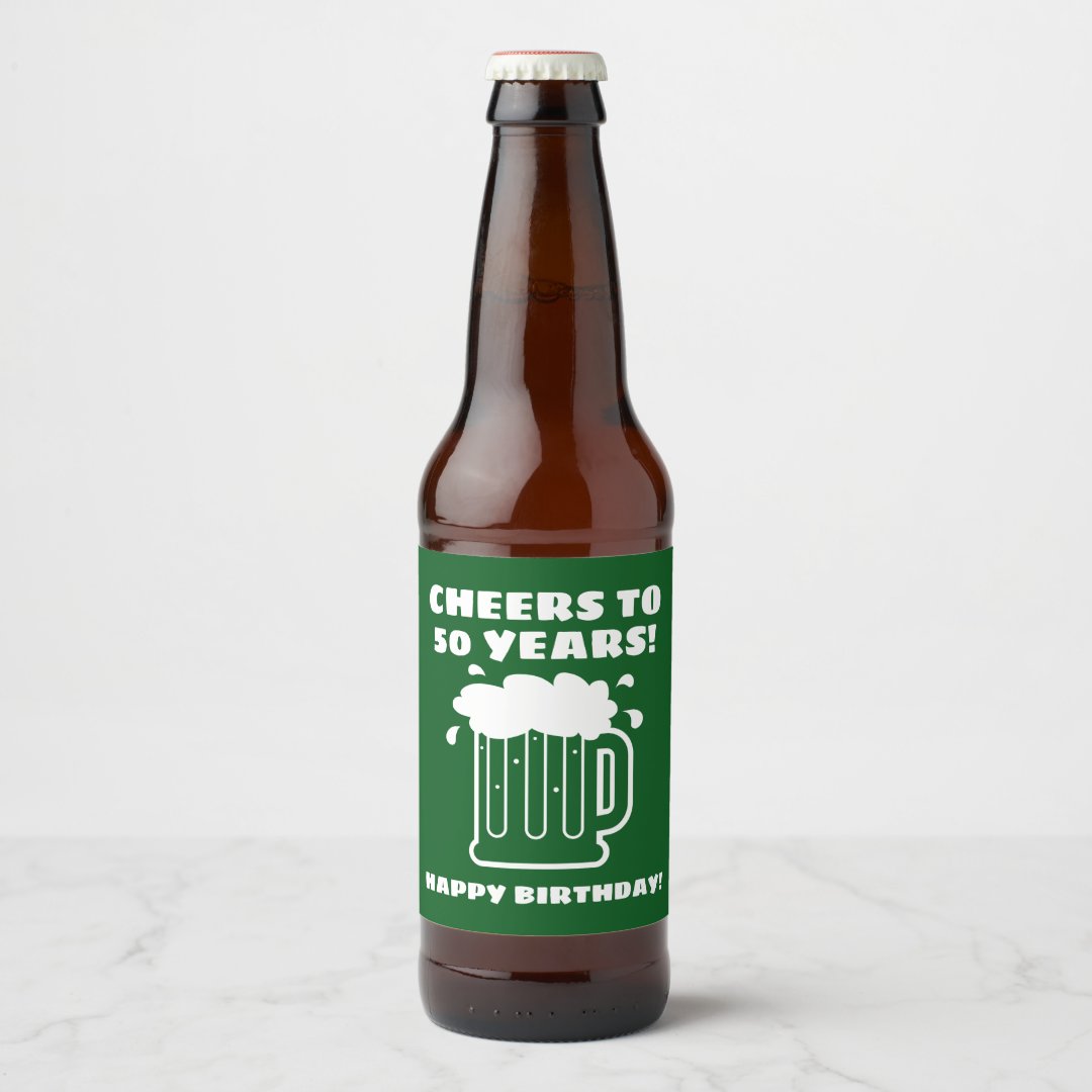 Custom beer bottle labels for 50th Birthday party | Zazzle