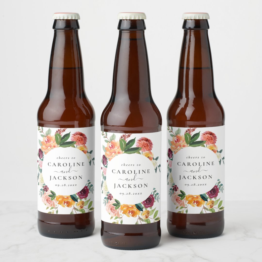Custom Beer Labels for Autumn Wedding | Zazzle