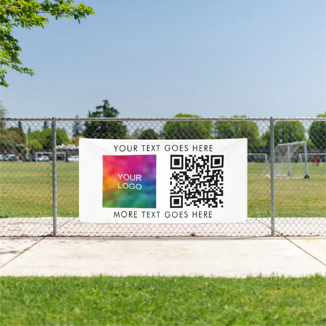 Custom Best Business Logo QR Code Modern Template Banner | Zazzle