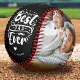 Custom Best Dad Ever 2 Photo Keepsake Baseball | Zazzle