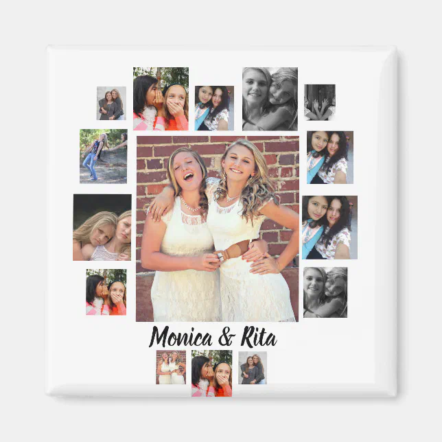 Custom Best Friends 15 Photo Collage Magnet | Zazzle
