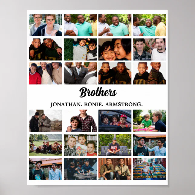 Custom Best Friends Forever Brothers Photo Collage Poster | Zazzle