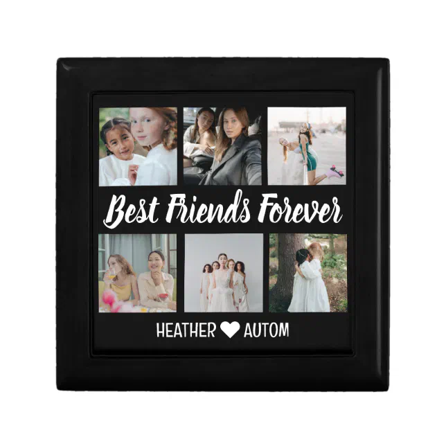 Custom Best Friends Photo Grid Collage Keepsake Gift Box | Zazzle
