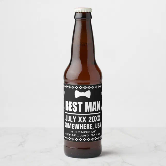 Custom Best Man Beer Bottle Label | Zazzle