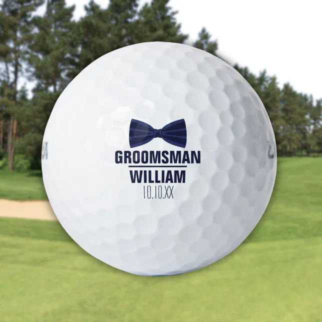Custom Best Man Groomsman Navy Blue Wedding Golf Balls | Zazzle