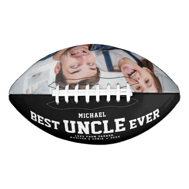 Custom BEST UNCLE EVER Modern Cool Family Photo Football | Zazzle