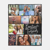 Custom Besties BFF Modern Script Photo Collage Fleece Blanket | Zazzle