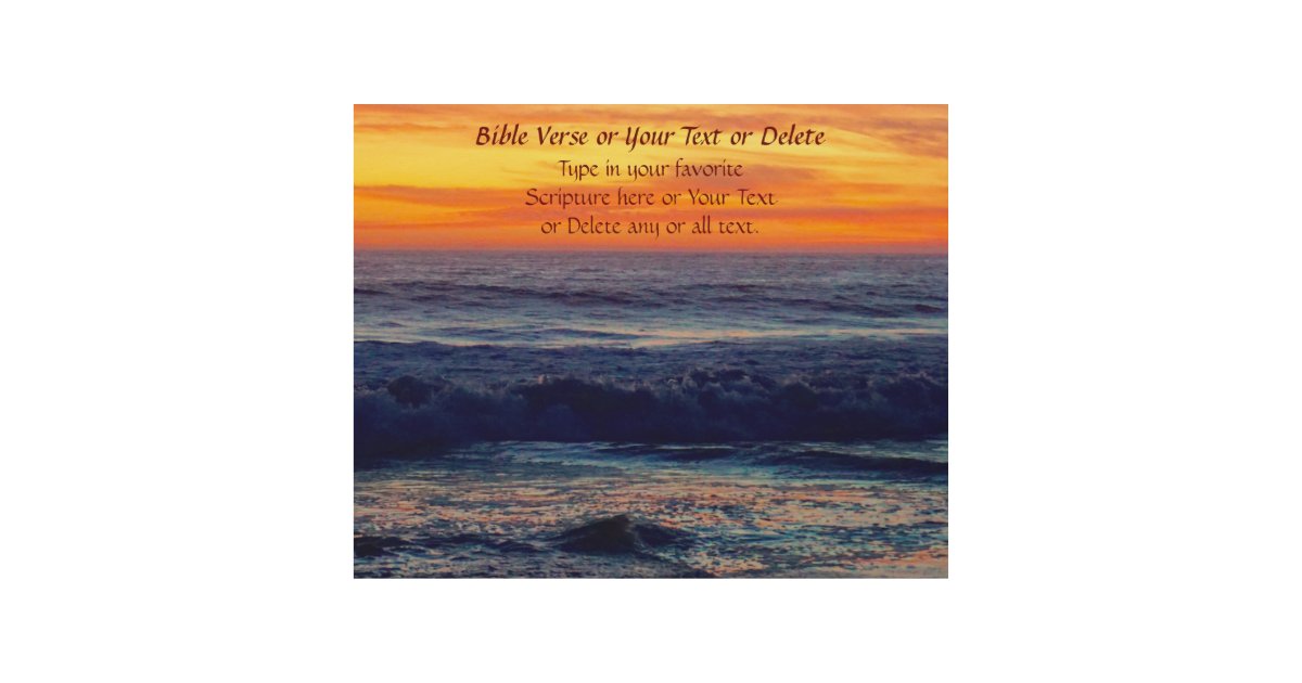 Custom Bible Verse Wall Art Gorgeous Beach Sunset | Zazzle