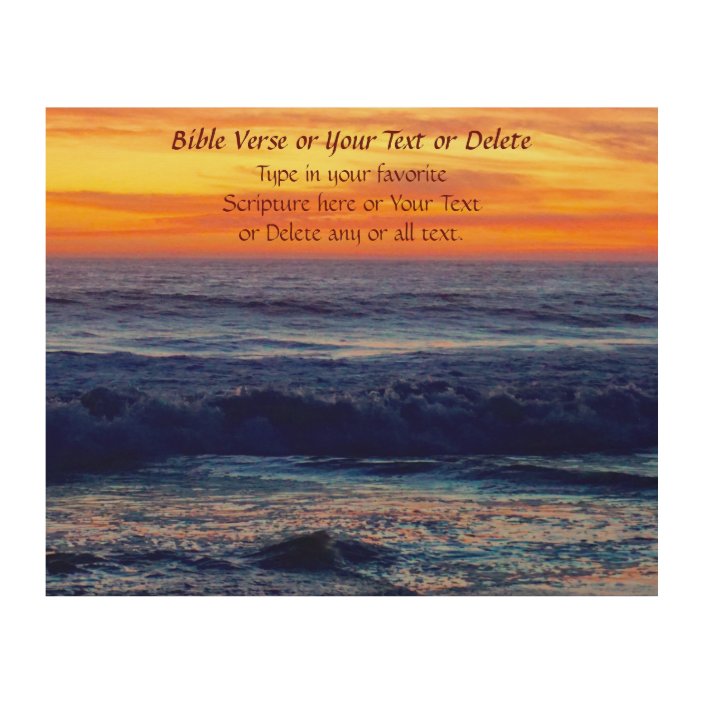 Custom Bible Verse Wall Art Gorgeous Beach Sunset | Zazzle.com