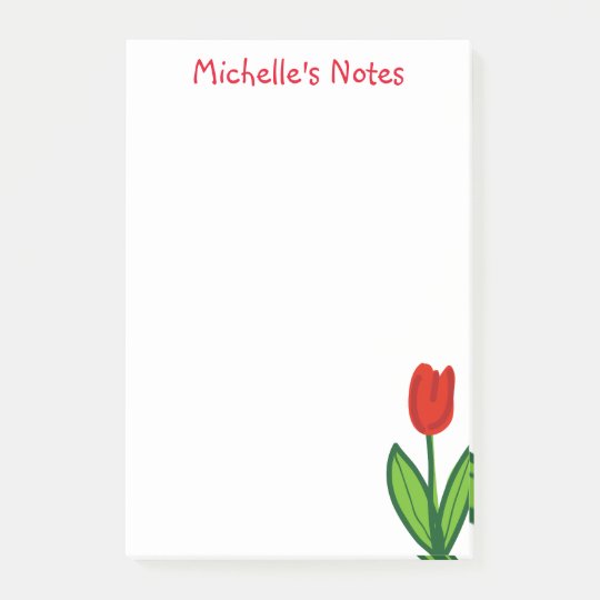 Custom big Post-it® notes with red tulip flower | Zazzle.com