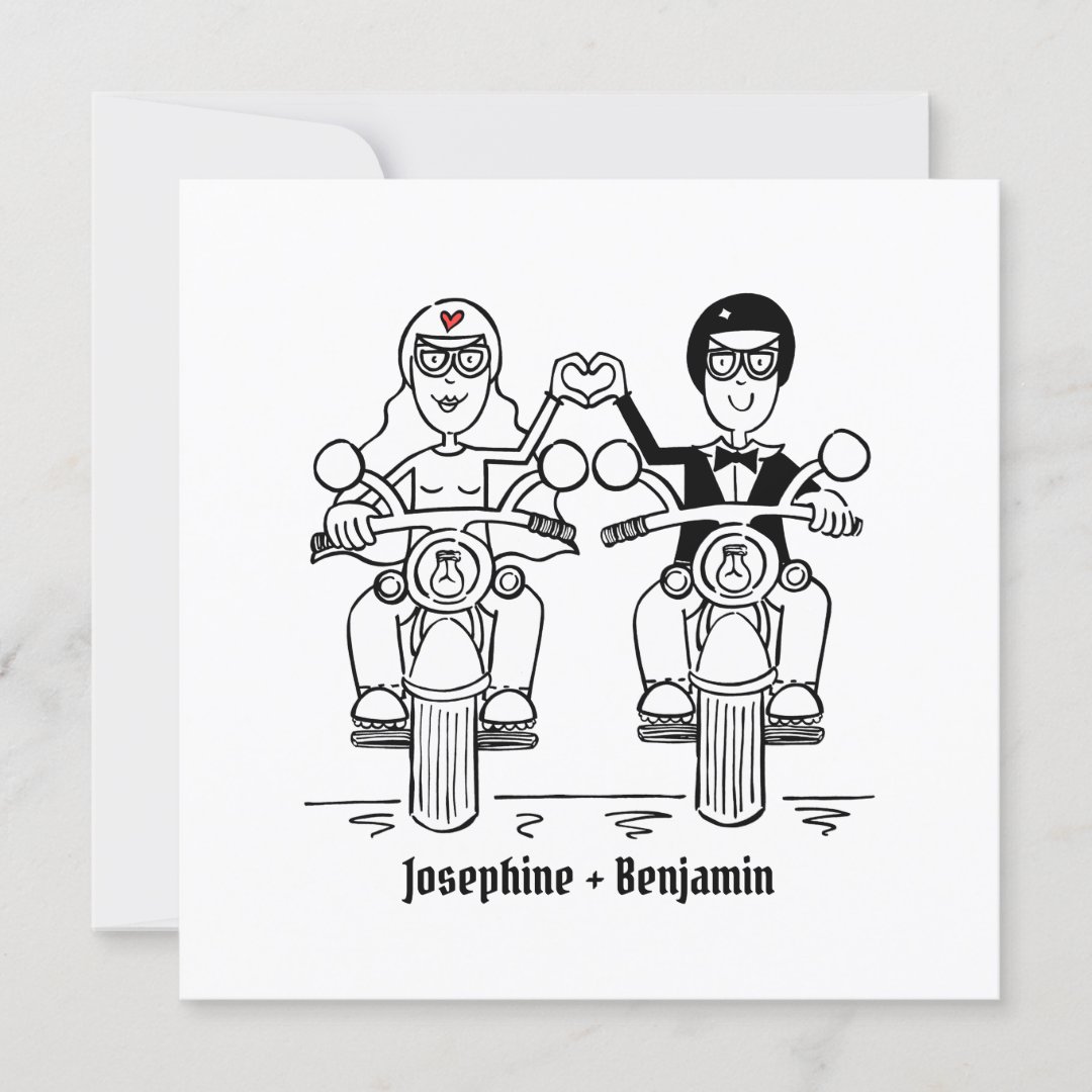 Custom Biker Motorcycle Wedding Invitation | Zazzle