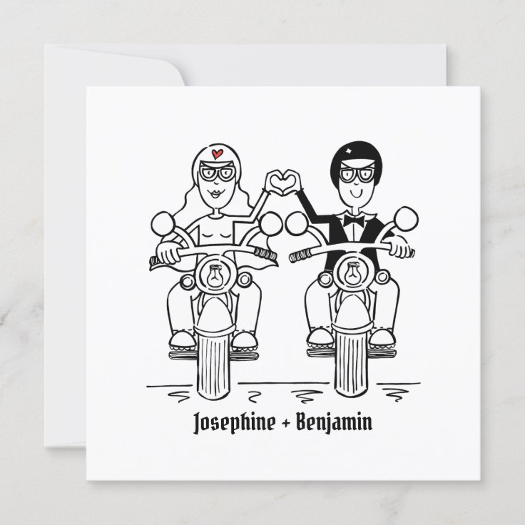 Custom Biker Motorcycle Wedding Invitation | Zazzle