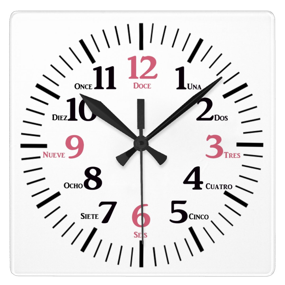 Custom Bilingual English/Spanish Clock | Zazzle