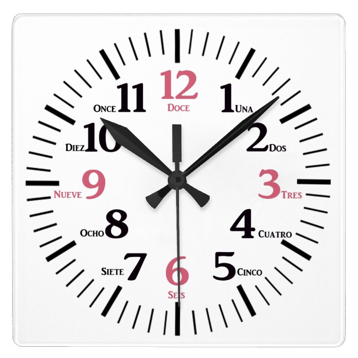 Custom Bilingual English/Spanish Clock | Zazzle