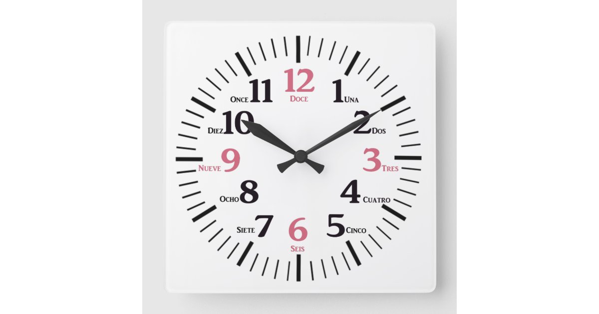 Custom Bilingual English/Spanish Clock | Zazzle