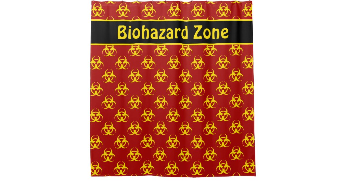Custom Biohazard Warning Shower Curtain | Zazzle