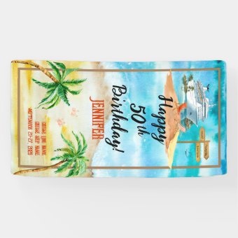 Custom Birthday Cruise Ship Door Banner | Zazzle