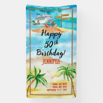 Custom Birthday Cruise Ship Door Banner | Zazzle