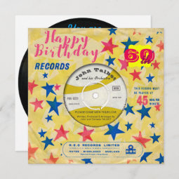 Custom Birthday Invite Retro Vinyl Record 45 RPM | Zazzle