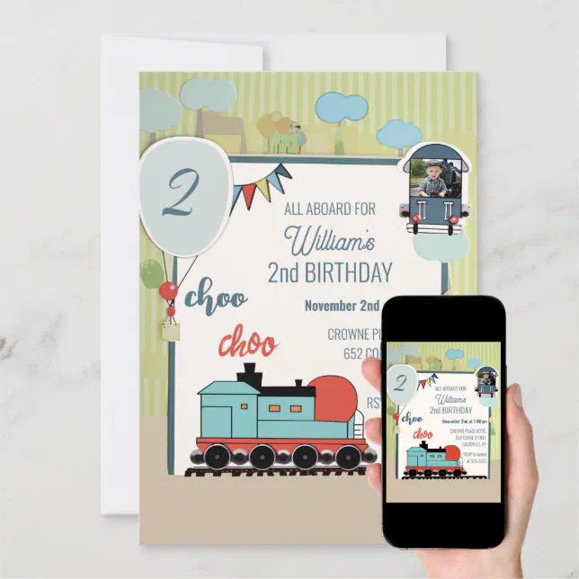 Custom Birthday Kid Image Train Ticket Birthday Invitation | Zazzle
