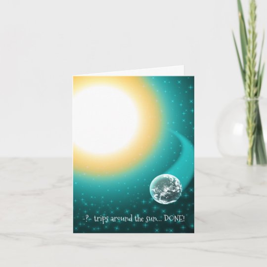 Custom Birthday Orbits Around the Sun Card | Zazzle.com