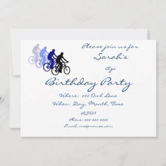 Custom Birthday Party, Bike, Cycle, Biking Invitation | Zazzle