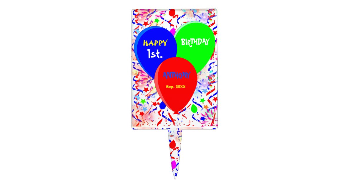 Custom birthday party cake topper | Zazzle